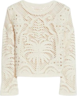 iBlues Femme, Pulls, Beige, Taille: 42 FR Maglia Ricamata