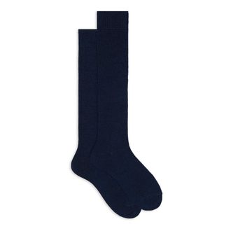 Gallo Gallo, Femme, Sous-vêtements, Bleu, Taille: ONE Size Chaussettes longues en laine, soie et cachemire