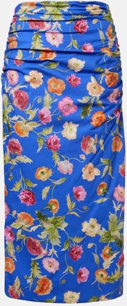 Carolina Herrera Jupe midi en coton m&eacute;lang&eacute; &agrave; fleurs