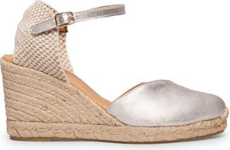 miMaO Espadrilles &agrave; Talon Haut en Cuir Argent&eacute; EU 38