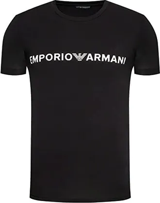 Emporio Armani T-shirt homme 111035 2R516, T-Shirt manches courtes col ras du cou, Noir, Large