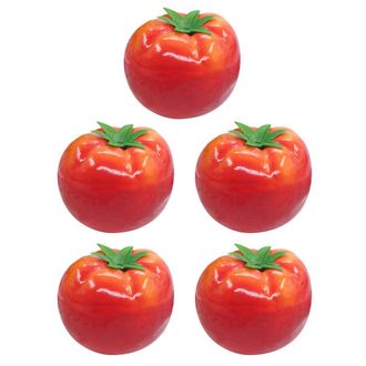 Vosarea 5pcs K&uuml;nstliche Tomaten Gef&auml;lschte Tomaten f&uuml;r Dekoration Lebensechte Kunststoff Obst Modelle Realistische Gem&uuml;se Ornament K&uuml;che Party Essen Requisite