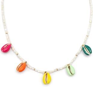 Singularu Collier Boho Color Shells. Acier avec placage en or 18 K, nacre et émail. Bijoux pour femme