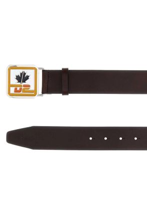 Dsquared2 Leather D2 Patch Belt - Brown