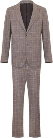 Brooks Brothers Homme, Costumes, Beige, Taille: 2XL Costume &agrave; Carreaux Glen en M&eacute;lange de Coton