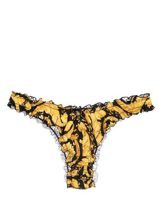 Versace Tanga aus Seide - Gelb