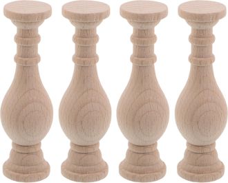 Healifty IMIKEYA 4 St&uuml;ck h&ouml;lzerne Balusterspindeln: Holzspindeln f&uuml;r M&ouml;bel und Treppen - unbehandelte Holzpfosten, einfach zu montieren - M&ouml;belzubeh&ouml;r 3,89 x 1