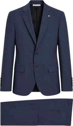Manuel Ritz Homme, Costumes, Bleu, Taille: M Single Breasted Suits