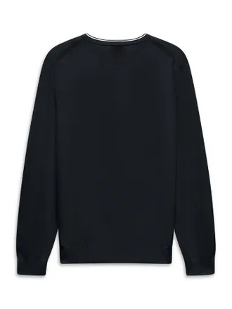 Bugatti Rundhalspullover Regular Fit Regular Fit Viskosemix Rundhals