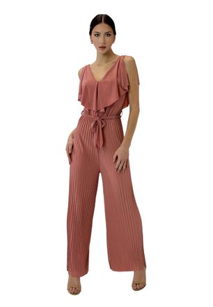 Elara Damen Jumpsuit V-Schnitt 1205 Rosa