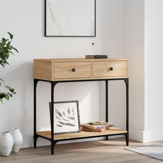 vidaXL Table console ch&ecirc;ne sonoma 75x34,5x75 cm bois ding&eacute;nierie