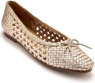 Pediconfort Ballerines Tout Cuir tressées - Femme - Taille : 40 - Couleur : Doré