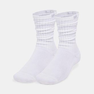 Under Armour Sportstyle Cotton Scrunch Crew-Socken im 2er-Pack, unisex Wei&szlig; / Wei&szlig; / Halo Grau XL