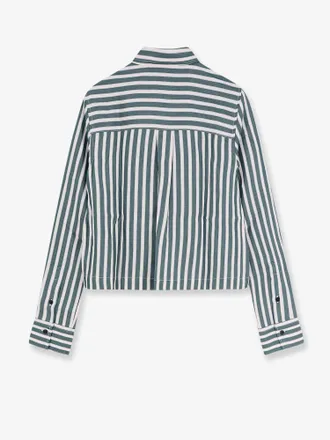 Closed Womens Cropped Shirt Classic Green Lyocell