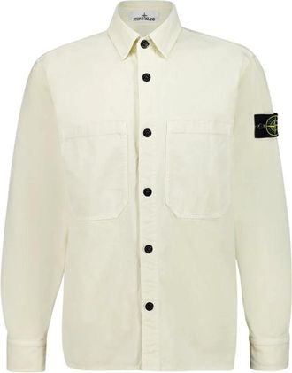 Stone Island Homme, Chemises, Beige, Taille: XL Chemise Panama Coton Effet Old