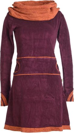 vishes Alternative Bekleidung - Samtkleid mit Kapuzenkragen dunkelrot 46/48