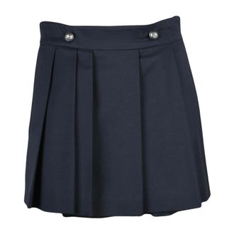 Sportmax Palco Mini Pleated Skirt - Femme - Jupes - Bleu - Taille: 36 FR
