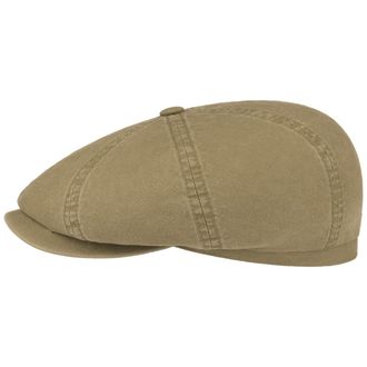 Stetson Hatteras Ballonm&uuml;tze aus Bio-Baumwolle Herren Flat Cap mit UV-Schutz 40 Schieberm&uuml;tze Fr&uuml;hjahr Sommer Khaki XL (60-61 cm)