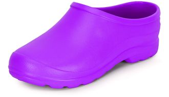 Ladeheid Gartenschuhe Damen und Herren leichte Eva Clogs Bequeme Hausschuhe & Gartenclogs LADW001 (Violett, 46 EU)