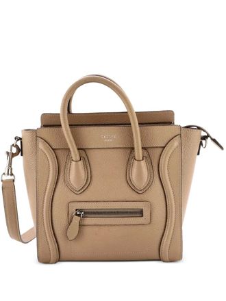 Celine mini sac &agrave; bandouli&egrave;re en cuir grain&eacute; Luggage Bag - Tons neutres