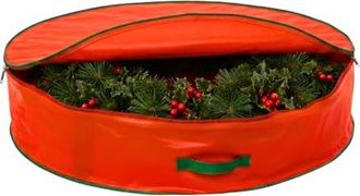 Shatchi Aufbewahrungstasche f&uuml;r Weihnachtskranz, Girlande, bewahrt bis zu 55 cm lange k&uuml;nstliche Kr&auml;nze auf, haltbares wasserdichtes Material, Lagerbeh&auml;lter m