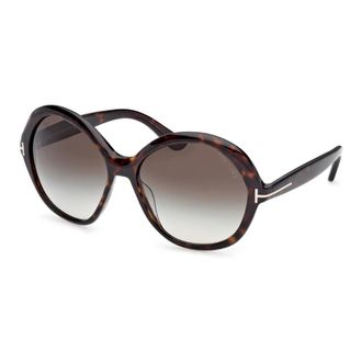 Tom Ford unisex, Accessoires, Brun, Taille: 60 MM Lunettes de soleil Havana fonc&eacute; avec ombrage fum&eacute;