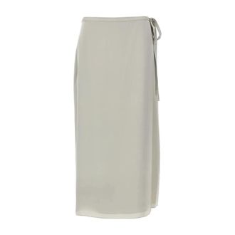 Theory Beiger Seiden Midi Wickelrock - - Skirts - Damen - Grau - 2XS