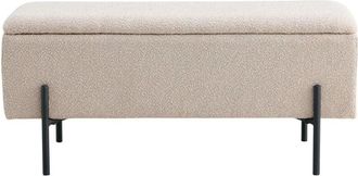 House Nordic House Nordic - Banc avec coffre de rangement 95x36,5x46 cm en tissu bouclette beige