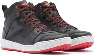 Dainese Homme Suburb D-WP Shoes Chaussures de Motard Imperméables, White/Lava Red, 39 EU