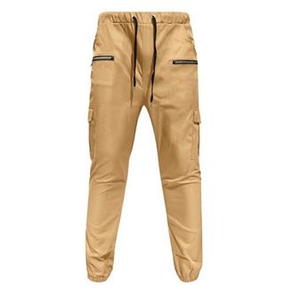 Generic Pantalon de jogging pour homme - Pantalon dext&eacute;rieur avec cordon de serrage &eacute;lastique - Pantalon long - Pantalon de travail tiss&eacute; d&eacute;contract&eacute;, jaune, 