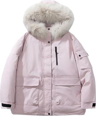 Generic Doudoune matelassée pour femme - Grande taille - Manteau dhiver moelleux à capuche pour femme - Manteaux rembourrés matelassés avec fermeture éclair -