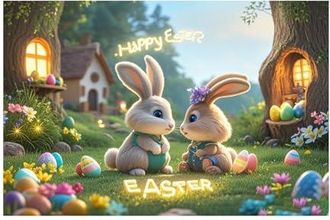 Generic Tapis de couloir - Motif lapin de P&acirc;ques - En velours doux - Atmosph&egrave;re festive - D&eacute;coration mignonne - Un must have pour une maison chaleureuse - 40 