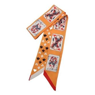 Generic Écharpe imprimée européenne pour femme - Accessoire polyvalent pour cheveux et poignée de sac, jaune, 88x5cm