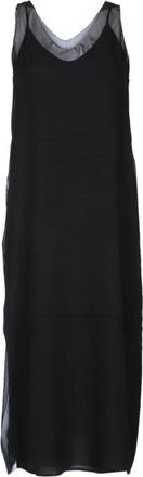 Toteme Femme, Robes, Noir, Taille: 36 FR Robe nuisette midi en mousseline de soie