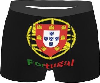 AOOEDM Boxer pour Hommes Drapeau du Portugal, sous-vêtements pour Hommes, Respirant et Extensible, S-XXL