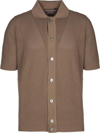 FILIPPO DE LAURENTIIS Homme, Chemises, Brun, Taille: 2XL Chemise Textur&eacute;e &agrave; Manches Courtes
