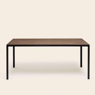 Madura Table À Manger Orelia Terre brune et métal noir - MARRON