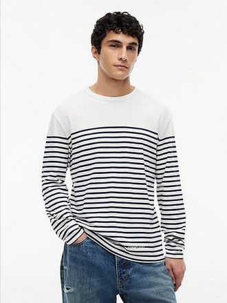 Tommy Hilfiger T-shirt manches longues &agrave; rayures en jersey