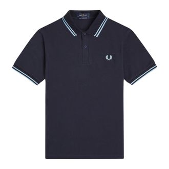 Fred Perry Homme, Tops, Bleu, Taille: 4XS Polo &agrave; Double Liser&eacute;