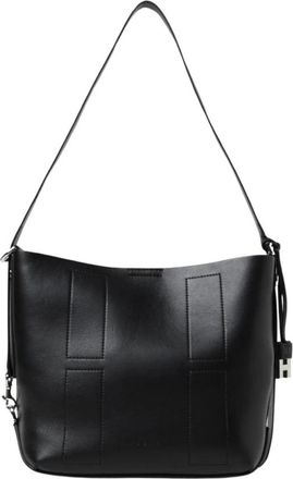 Hogan Femme, Sacs, Noir, Taille: ONE Size Sac bandoulière en cuir moyen