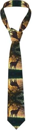 Generic Cravates Homme Cerf Des Arbres R&eacute;glable Necktie Classique Cravate Pour &Eacute;v&eacute;nements Affaires Mariage