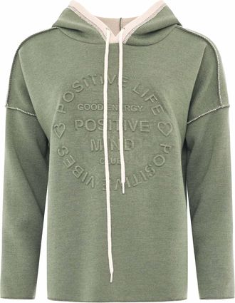 Zwillingsherz Double Face Hoodie Positive Mind - Hochwertiger Oversized Pullover f&uuml;r Damen Frauen - Kuscheliges weiches Sweatshirt mit Kapuze und Kordeln perfekt f&uuml;