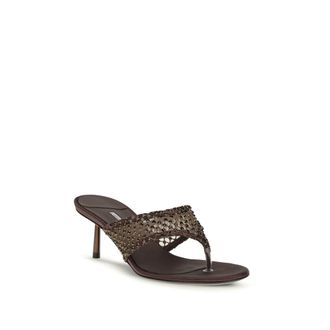 Le Silla Womens Gilda Sandal Brown Goatskin Heels