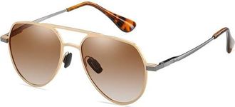 Generic Lunettes De Soleil Polaris&eacute;es For Hommes, Monture M&eacute;tallique, For La Conduite En Plein Air, For Les D&eacute;placements(Brown)