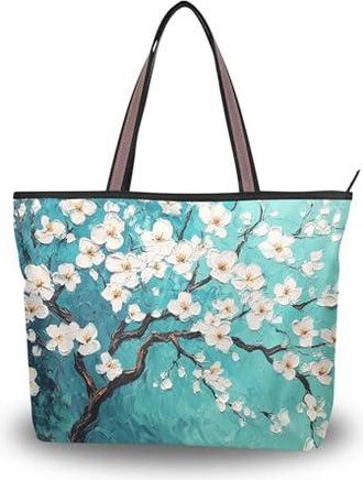 Alaza Grand sac fourre-tout, sac à bandoulière pour femme, sac à main décontracté de grande capacité, chat gris sur la clôture de jardin, sac de courses ave