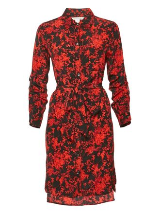 Diane Von F&uuml;rstenberg robe ceintur&eacute;e &agrave; fleurs - Noir