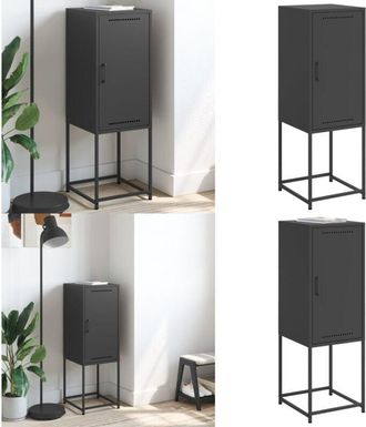 vidaXL Highboard Schwarz 36x39x107 cm Stahl - Industrielles Design - Hochschrank - Regal - Aufbewahrung - Wohnraum Dekoration - Home & Living