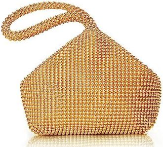 Babeyond Sac &agrave; main pour femme - Pochette &agrave; perles pour soir&eacute;e et ann&eacute;es 1920 - &Eacute;l&eacute;gant accessoire de mariage et de bal de fin dann&eacute;e, or, Taille unique