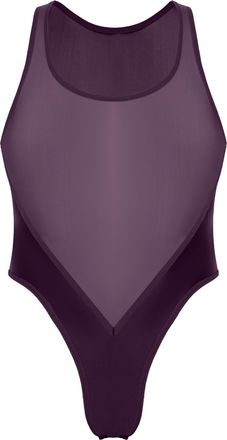 Feoya Herren Body Gl&auml;nzende Sexy Bodysuit Durchsichtig Stringbody &Auml;rmellos Unterw&auml;sche Unterhemd Einteiler Muskel Shirt Tank Top Dessous