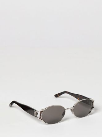 Saint Laurent Ovale Schildpatt-Sonnenbrille mit YSL-Logo aus Metall